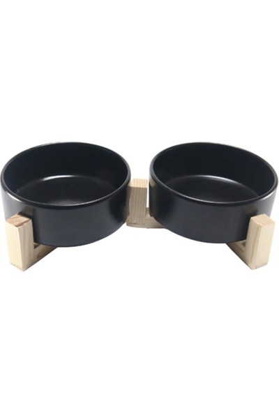 Yılmazel Mama-Su Kabı Ahşap Standı ve Seramik Kasesi Yavru Evcil Hayvan Minimalist Design Çifthazneli Yılmazel Mama-Su Kabı Ahşap Standı ve Seramik Kasesi Yavru Evcil Hayvan Minimalist Design Çifthazneli
