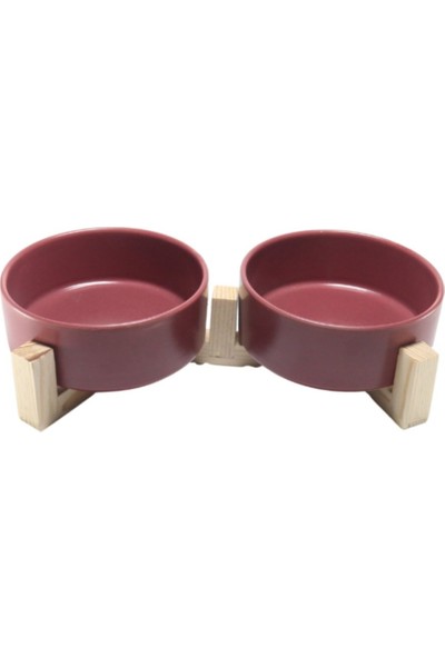 Yılmazel Mama-Su Kabı Ahşap Standı ve Seramik Kasesi Yavru Evcil Hayvan Minimalist Design Çifthazneli Yılmazel Mama-Su Kabı Ahşap Standı ve Seramik Kasesi Yavru Evcil Hayvan Minimalist Design Çifthazneli