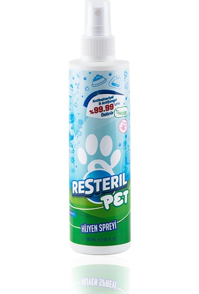 Resterıl Antibakteriyel Antialerjik Anti Koku Hipokloröz Asit Pet Evcil Hayvan Hijyen Spreyi 200ML