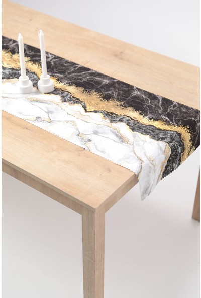 Favora Özel Tasarım Dijital Baskılı Runner 40 x 140 cm. - Siyah - Gri Favora Özel Tasarım Dijital Baskılı Runner 40 x 140 cm. - Siyah - Gri