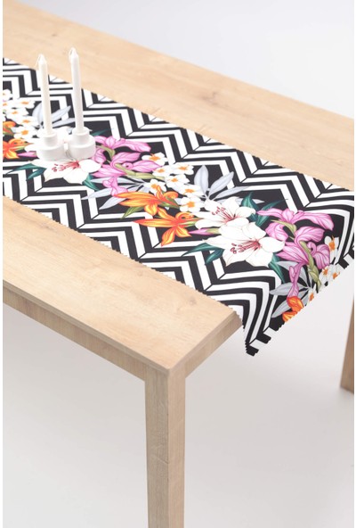 Favora Özel Tasarım Dijital Baskılı Runner 40 x 140 cm. - Mor