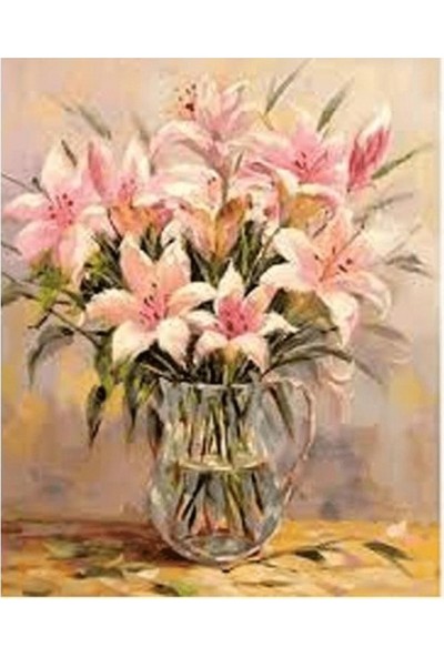 Parla Vazodaki Zambaklar Sayılarla Boyama Seti Rulo 40 x 50 cm Parla Vazodaki Zambaklar Sayılarla Boyama Seti Rulo 40 x 50 cm