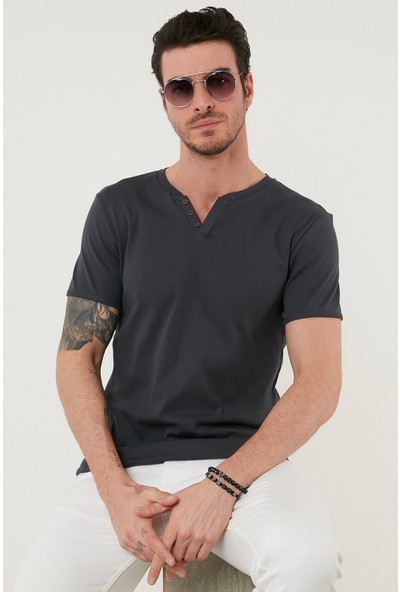 Buratti % 100 Pamuklu V Yaka T Shirt Erkek T Shirt 5902122