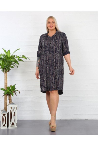 By Alba Collection Kadın Pamuk Çizgi Desen Büyük Beden Tunik Mürdüm By Alba Collection Kadın Pamuk Çizgi Desen Büyük Beden Tunik Mürdüm