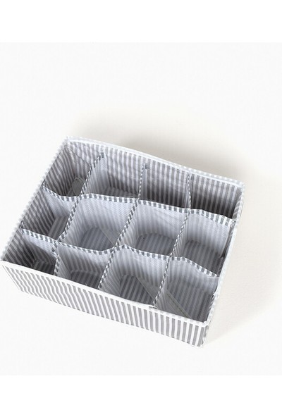 Alas 12 Bölmeli 2li Çekmece Düzenleyici - Gri - Beyaz