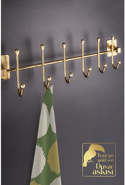 Vip Gross 6'lı Kendinden Yapışkanlı Kapı Duvar Askılığı / Gold