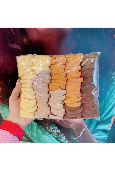 Bahels 100’LÜ Kadın Kahverengi Saç Lastik Toka Seti