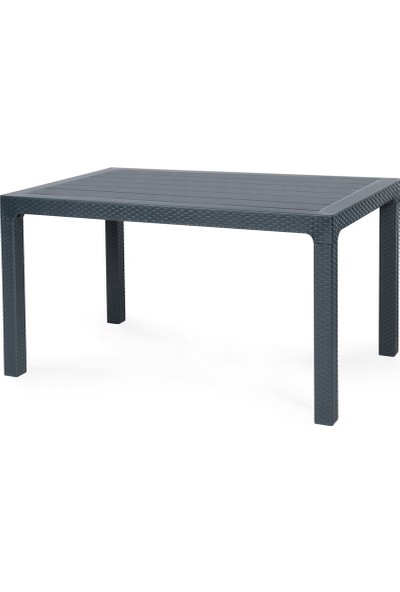 4A Groups - 80x140 Rattan Masa Antrasit Renk (Camsız) 4A Groups - 80x140 Rattan Masa Antrasit Renk (Camsız)