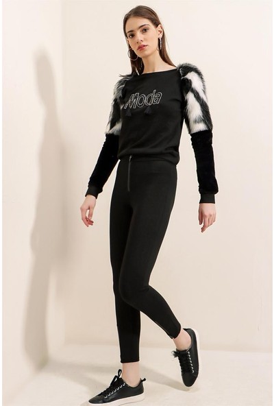 By Moda İnci Tüylü Sweat