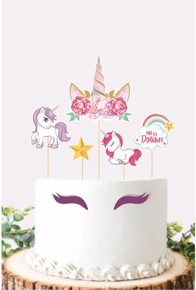Unicorn Pasta Süsü Set *kalın Kağıt Unicorn Pasta Süsü Set *kalın Kağıt