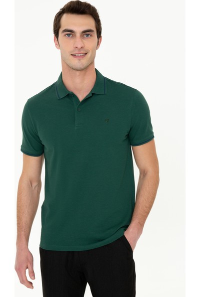 Pierre Cardin Yeşil Slim Fit  t-Shirt 50252448-VR079 Pierre Cardin Yeşil Slim Fit  t-Shirt 50252448-VR079
