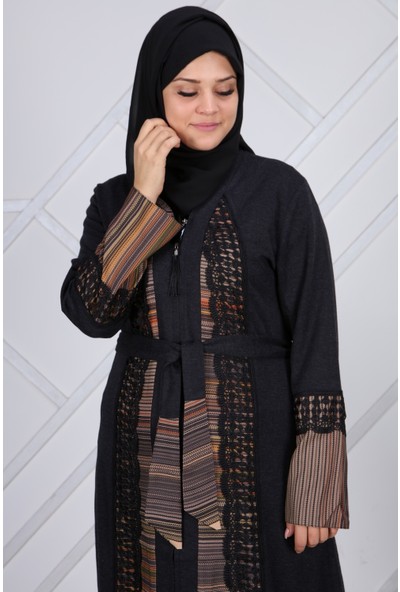 Moda Çizgi Lazer Işlemeli Küpür Ferace 7119 Siyah Moda Çizgi Lazer Işlemeli Küpür Ferace 7119 Siyah