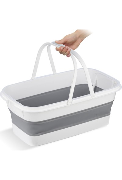 Sanlindou Katlanabilir Dikdörtgen Temizlik Sepeti- Beyaz (Yurt Dışından)