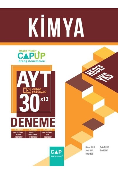 Çap Yayınları AYT Kimya 30 x 13 Up Deneme