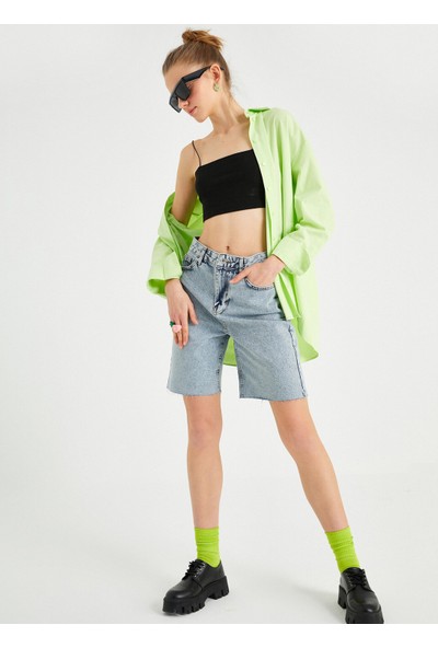 Koton 2SAL40028MD Normal Bel Çok Renkli Kadın Denim Şort Koton 2SAL40028MD Normal Bel Çok Renkli Kadın Denim Şort