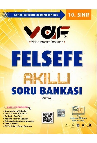 Vaf Yayınları 10. Sınıf Felsefe Akıllı Soru Bankası Vaf Yayınları 10. Sınıf Felsefe Akıllı Soru Bankası