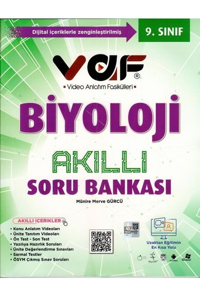 Vaf Yayınları 9. Sınıf Biyoloji Akıllı Soru Bankası
