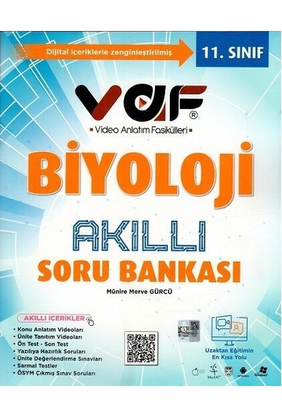 Vaf Yayınları 11. Sınıf Biyoloji Akıllı Soru Bankası