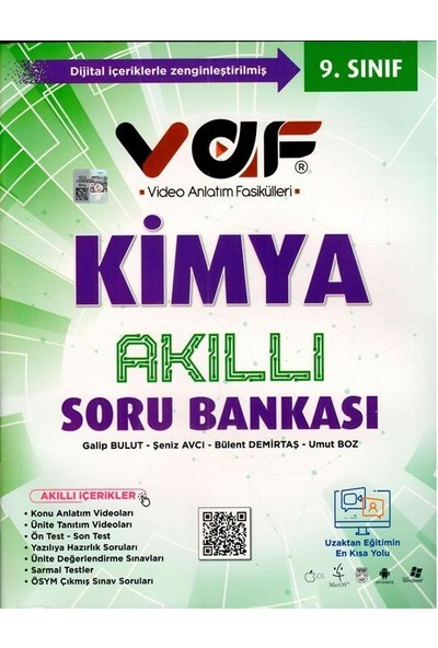 Vaf Yayınları 9. Sınıf Kimya Akıllı Soru Bankası Vaf Yayınları 9. Sınıf Kimya Akıllı Soru Bankası