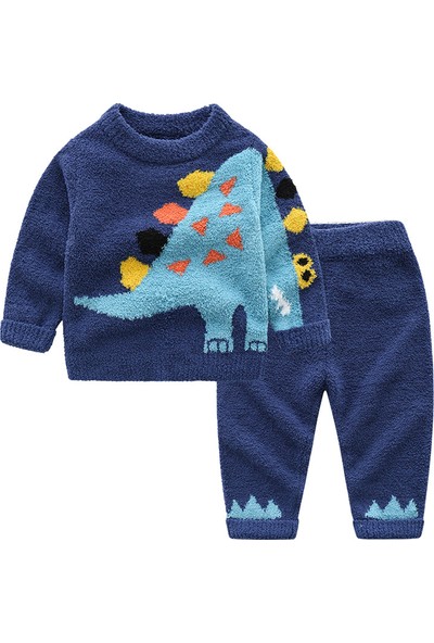 Çocuk Dinozorlu Sıcak Yumuşak Ev Giysisi