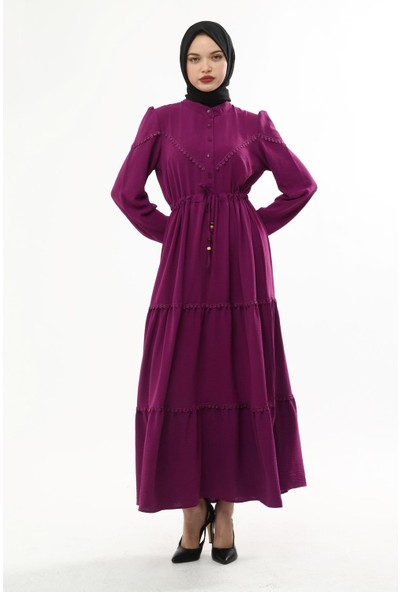 Kadın Ayrobin Güpür Detaylı Elbise