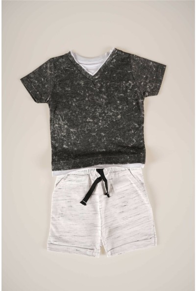 Miniko Kids Yeni Sezon Bebek Şortlu Pamuk 2li Takım