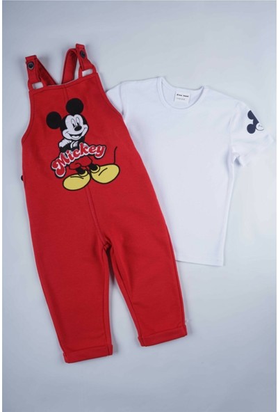 Miniko Kids Yeni Sezon Mickey Tişört Salopet Tulum