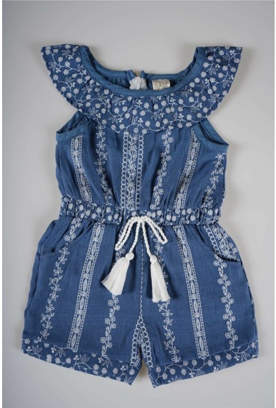 Miniko Kids Yeni Sezon Dokuma Askılı Kız Çocuk Pamuk Şort Tulum