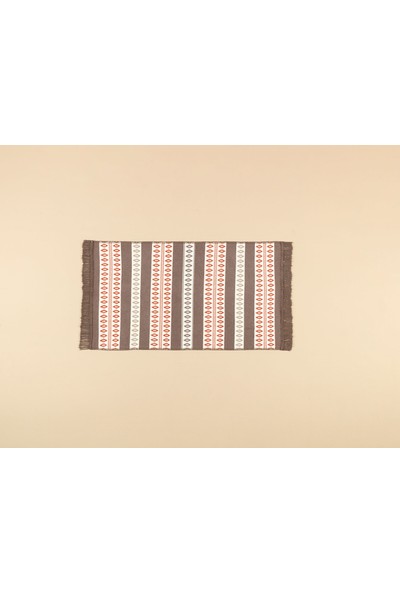 Madame Coco Dory Saçaklı Dokuma Kilim - Vizon Turuncu - 60 x 100 cm