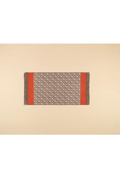 Madame Coco Esperanza Saçaklı Dokuma Kilim - Vizon Turuncu - 60 x 100 cm