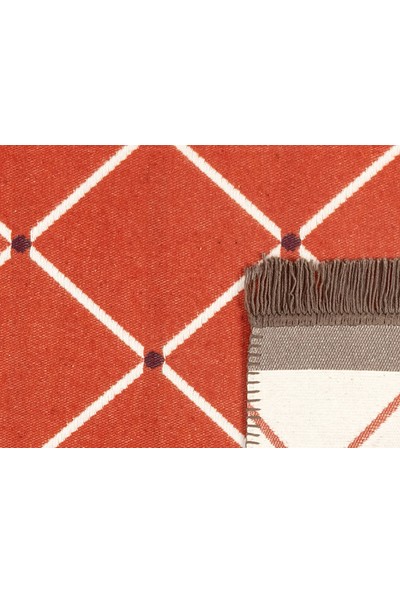 Madame Coco Chantae Saçaklı Dokuma Kilim - Turuncu - 60 x 100 cm