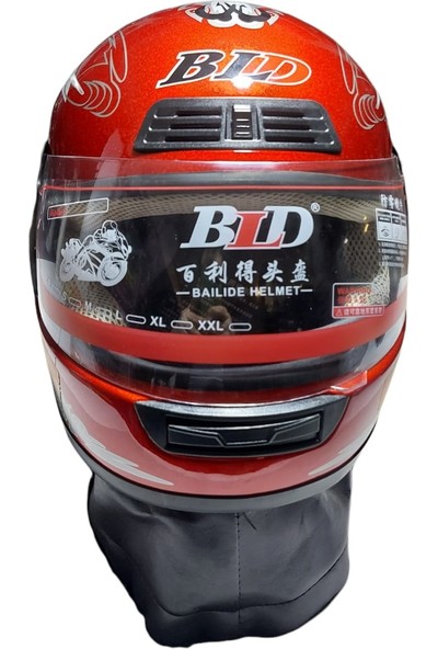 BLD Motosiklet Kapalı Kask Boyunluklu L Beden Kırmızı BLD Motosiklet Kapalı Kask Boyunluklu L Beden Kırmızı