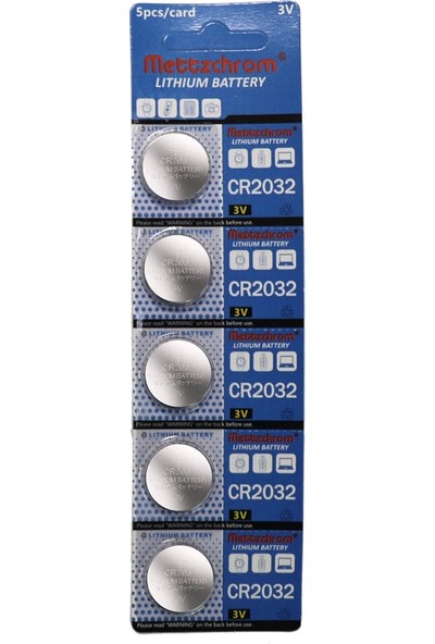 Mettzchrom CR2032 3V Lityum 5li Blister Pil Mettzchrom CR2032 3V Lityum 5li Blister Pil