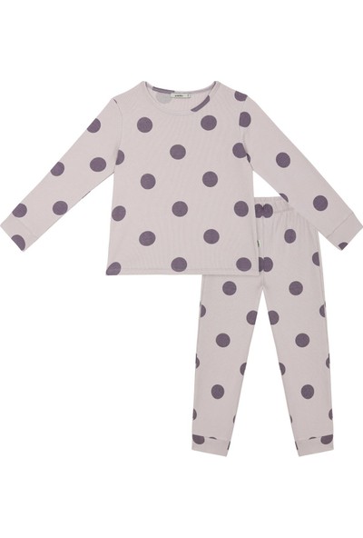 Antebies Sevimli Benek Desenli Uzun Kollu Pijama Takımı
