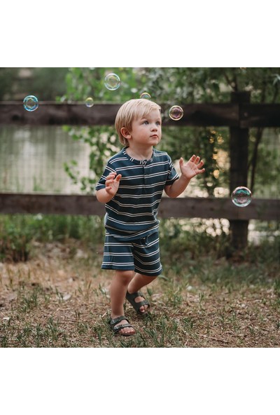 Antebies Galaksi Çizgili Şortlu Pijama Takımı