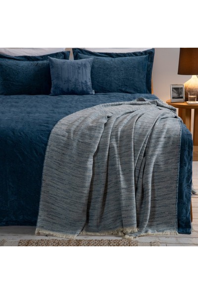 Chakra Melange Çift Kişilik Battaniye 200X220 cm Lazulı Mavi Chakra Melange Çift Kişilik Battaniye 200X220 cm Lazulı Mavi