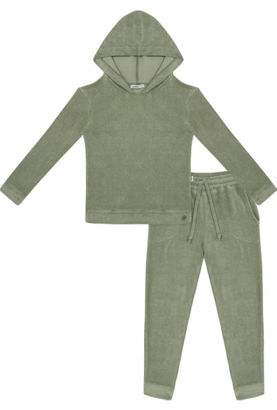 Antebies Orman Yeşili Havlu Kapüşonlu Eşofman Takımı