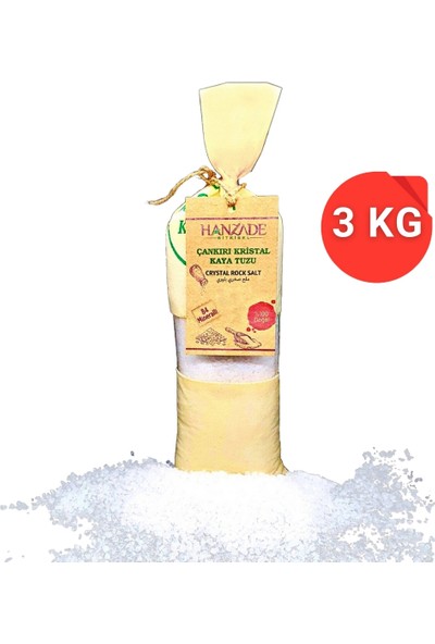 Hanzade Bitkisel 84 Mineralli Çankırı Kristal Tane Kaya Tuzu Bez Torba 3 kg Hanzade Bitkisel 84 Mineralli Çankırı Kristal Tane Kaya Tuzu Bez Torba 3 kg