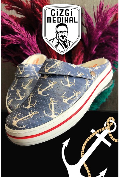 Çizgi Medikal Erkek Klasik Greys Life Sabo Terlikler-Çapa Çizgi Medikal Erkek Klasik Greys Life Sabo Terlikler-Çapa