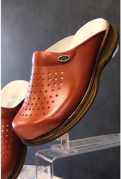 Çizgi Medikal Erkek Klasik Gold Deri Sabo Terlik (%100 Hakiki Deri)-Camel Çizgi Medikal Erkek Klasik Gold Deri Sabo Terlik (%100 Hakiki Deri)-Camel