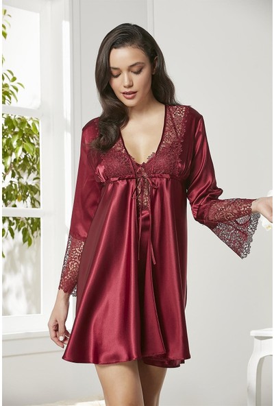 Pierre Cardin 6625 Altılı Saten Gecelik - Sabahlık Takımı Pierre Cardin 6625 Altılı Saten Gecelik - Sabahlık Takımı