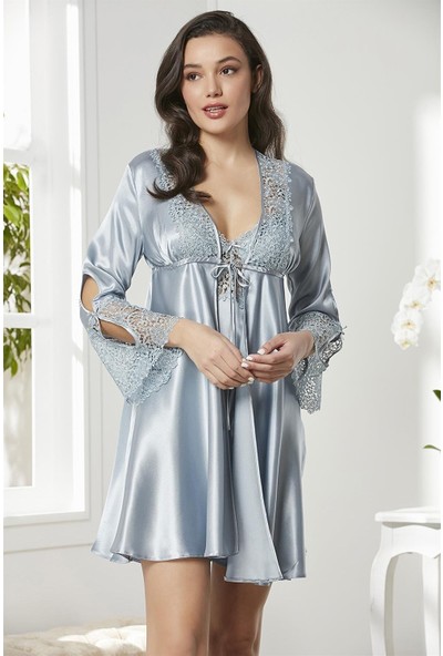 Pierre Cardin 6625 Altılı Saten Gecelik - Sabahlık Takımı Pierre Cardin 6625 Altılı Saten Gecelik - Sabahlık Takımı