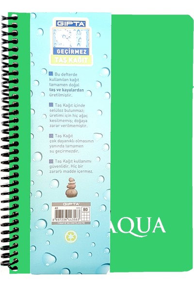 Gıpta Taş Kağıt Defter A5 80 Yapraklı (Su Geçirmeyen Defter) Gıpta Taş Kağıt Defter A5 80 Yapraklı (Su Geçirmeyen Defter)