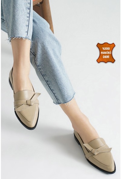 Mio Gusto Ezra Deri Vizon Kadın Loafer Günlük Düz Ayakkabı Mio Gusto Ezra Deri Vizon Kadın Loafer Günlük Düz Ayakkabı