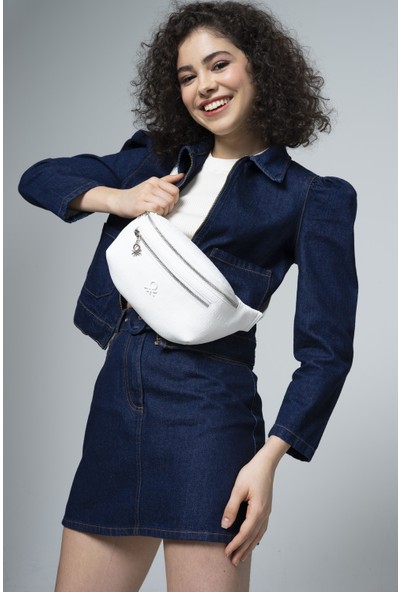 Benetton Kadın Bel Çantası Beyaz BNT618