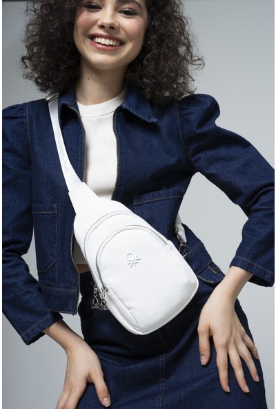 Benetton Kadın Vücut Çantası Beyaz BNT726