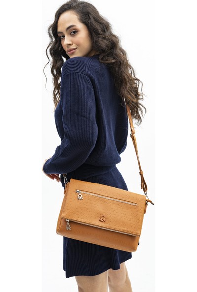 Benetton Kadın Çapraz Çanta Camel BNT643