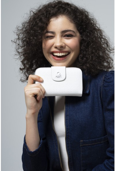 Benetton Kadın Cüzdan Beyaz BNT733