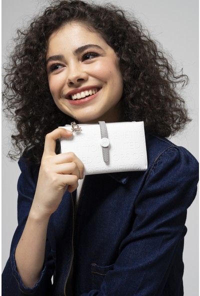 Benetton Kadın Cüzdan Beyaz BNT731