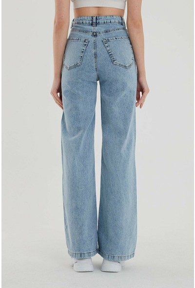 Black Shabby Simsiyah Solmayan Siyah Kadın Salaş (Palazzo) Likralı Pantolon,siyah Kadın Bol Paça Kadın Jeans Pantolon